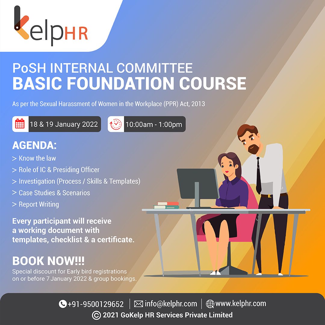 KelpHR’s PoSH IC Foundation Course on 18 & 19 Jan 2022 - Kelp