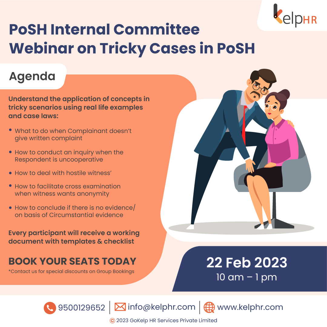 IC Webinar on Tricky Cases in PoSH (Prevention of Sexual Harassment) - Kelp