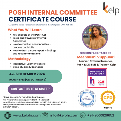 PoSH IC Certificate Course - 4 & 5 December 2024 - Kelp
